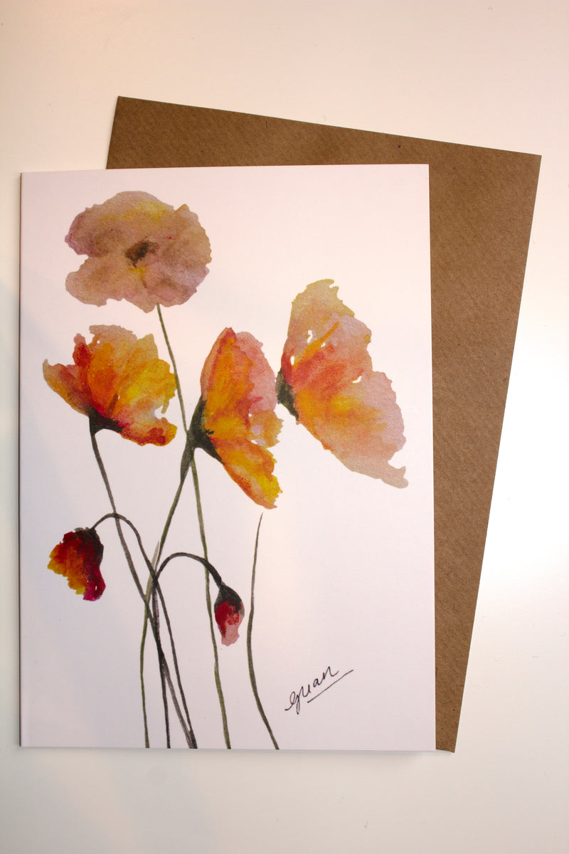 Amber Poppies Card by Guan – HomeLess Made